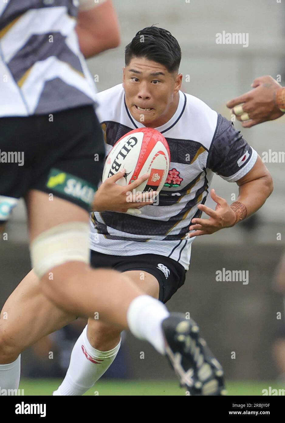 Rikiya Matsuda of Japan national rugby union team makes a dash during a ...