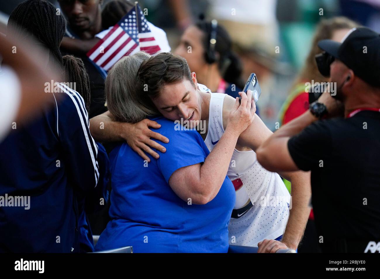 Kenneth Rooks celebrates after winning the men's 3000 meter ...
