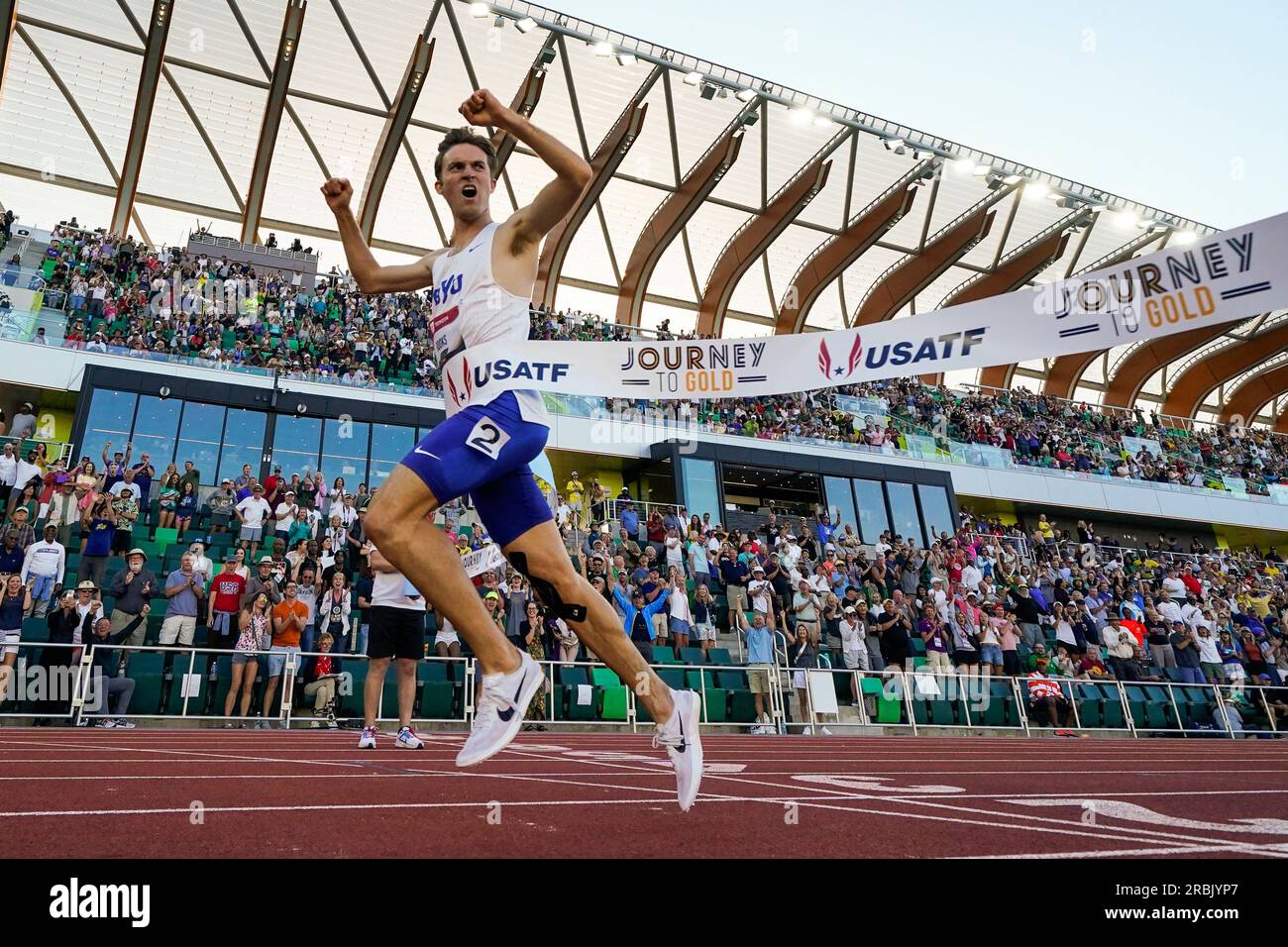 Kenneth Rooks crosses the finish line to win the men's 3000 meter ...