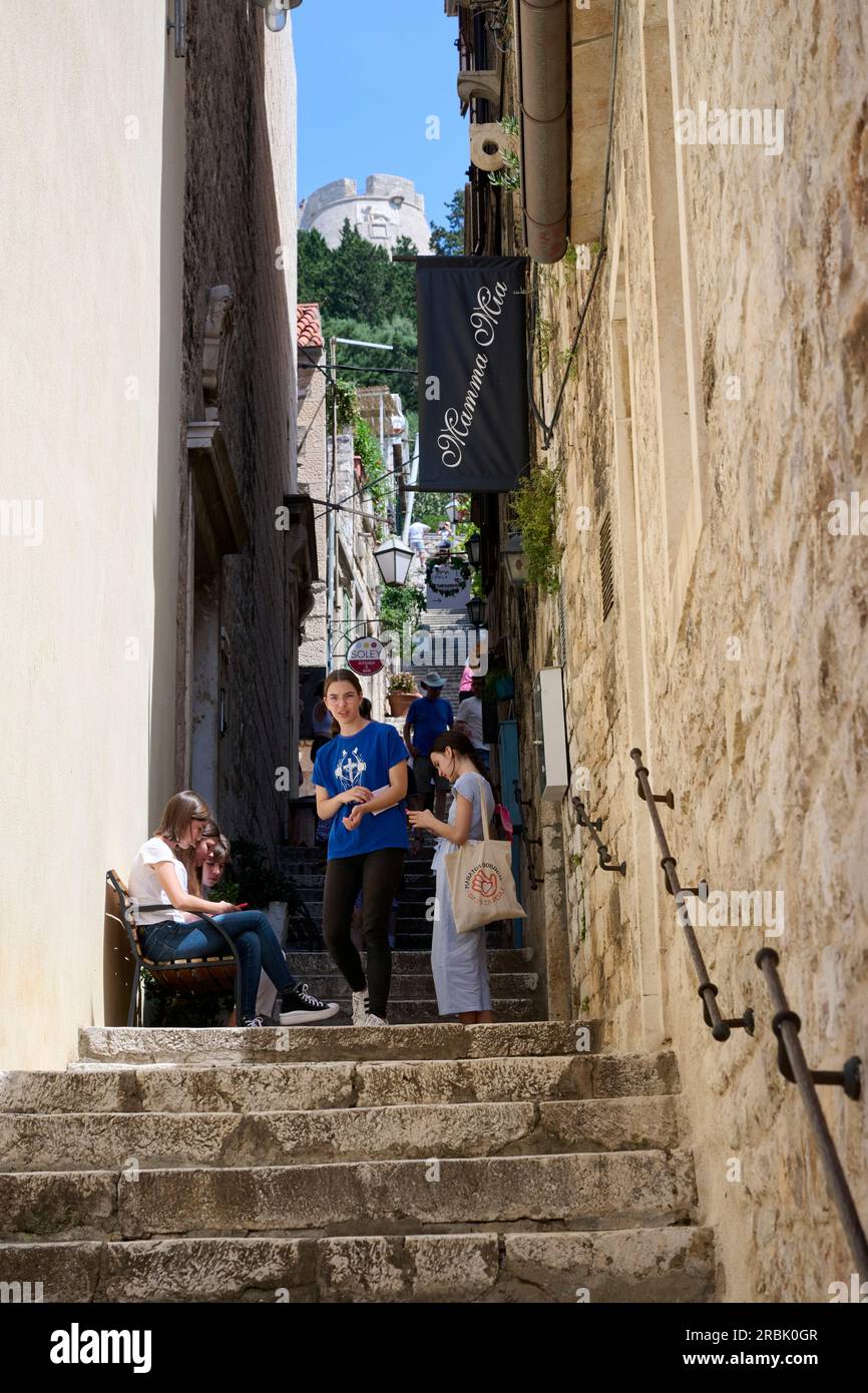 The streets of Hvar, Croatia Stock Photo - Alamy