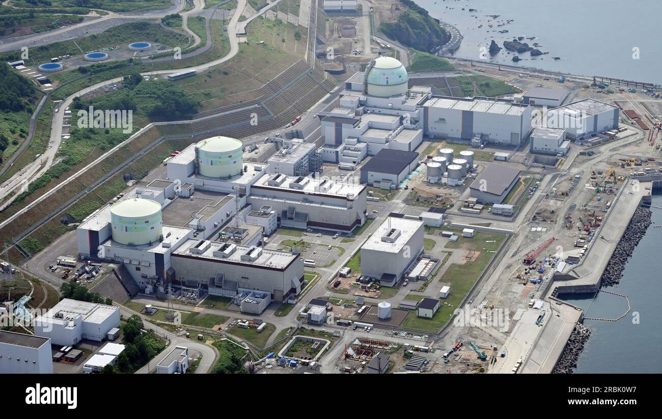 An aerial photo taken from a charted helicopter shows the Tomari ...