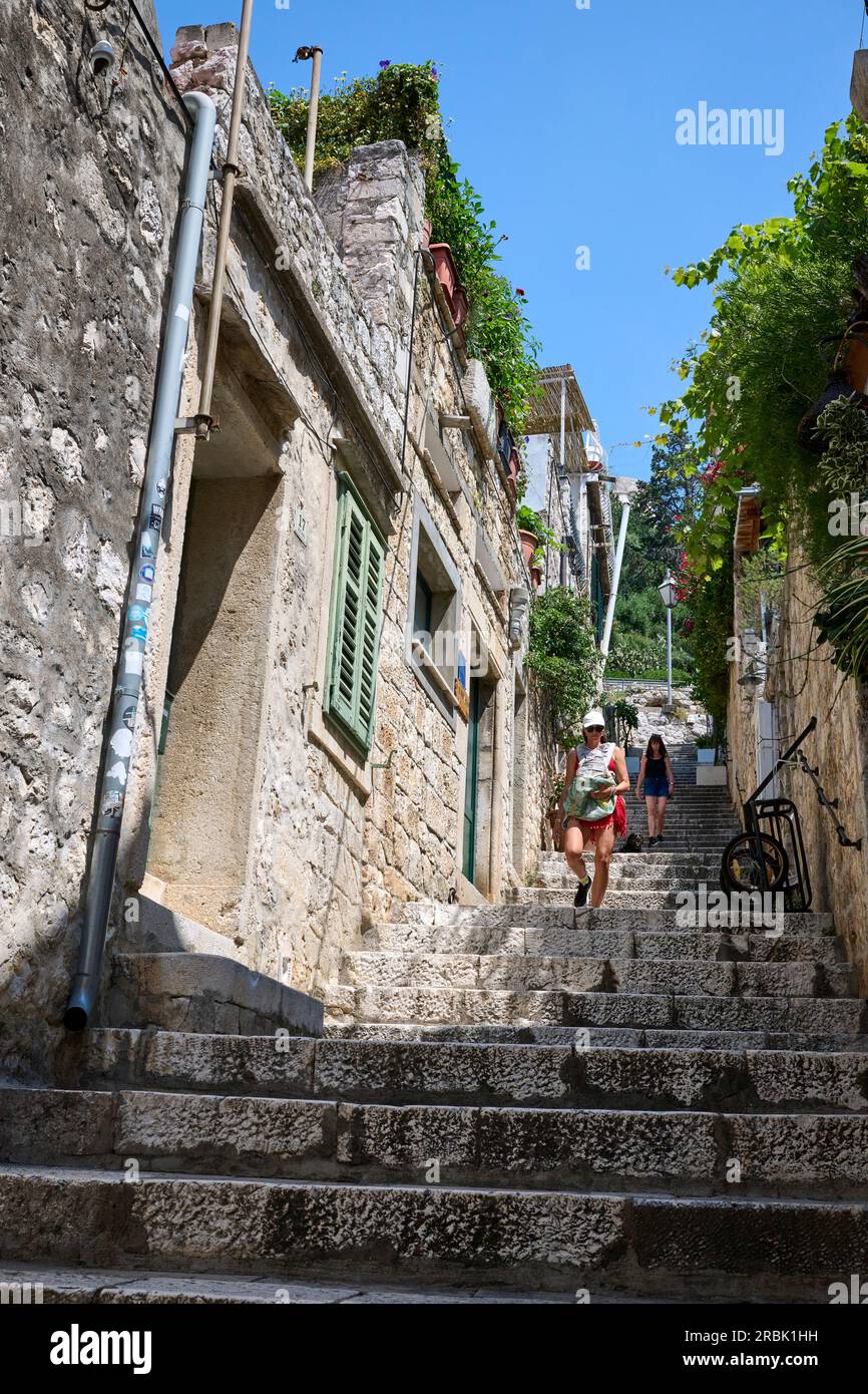 The streets of Hvar, Croatia Stock Photo - Alamy