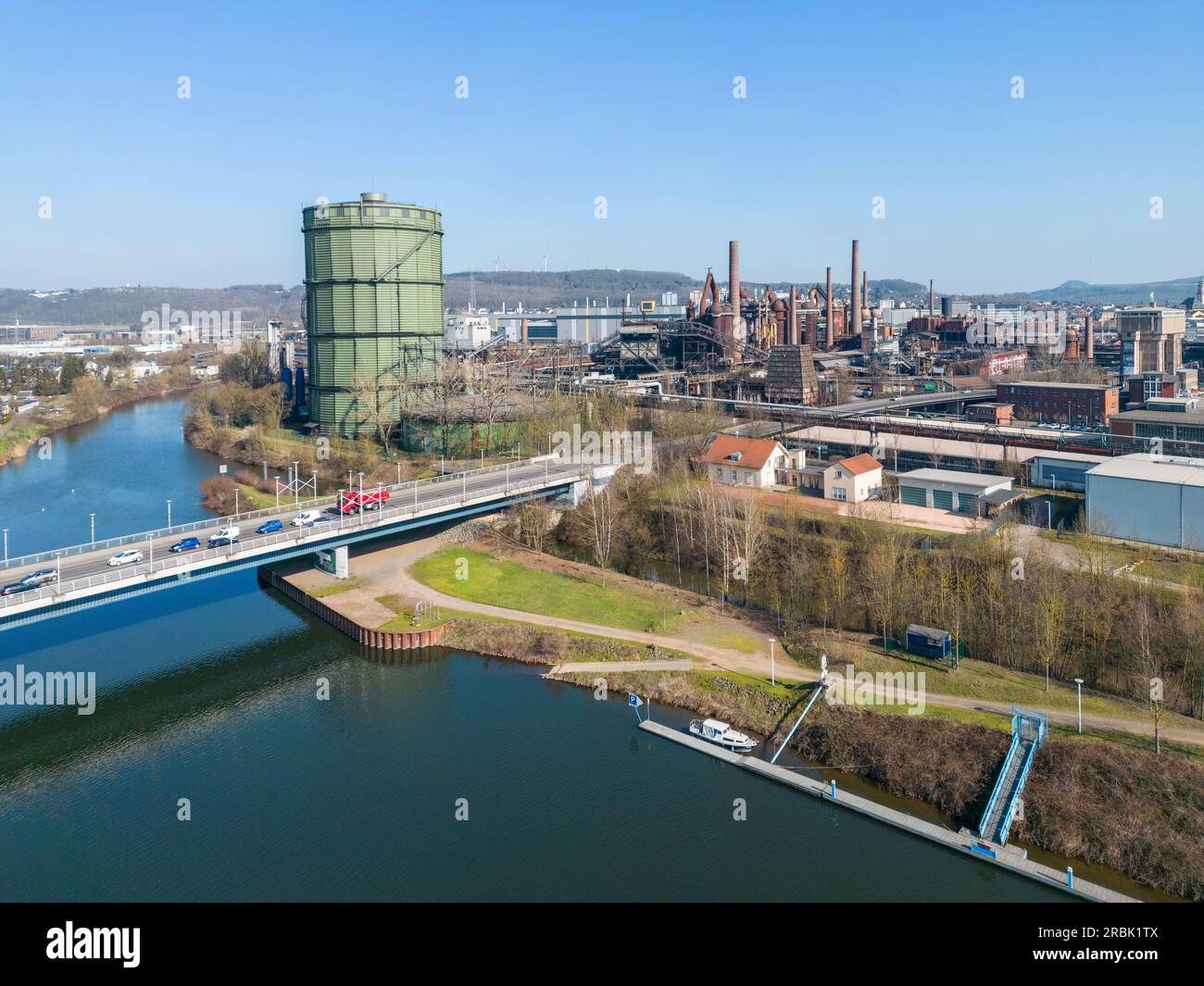 Aerial view of the Völklingen Ironworks, UNESCO World Heritage Site ...