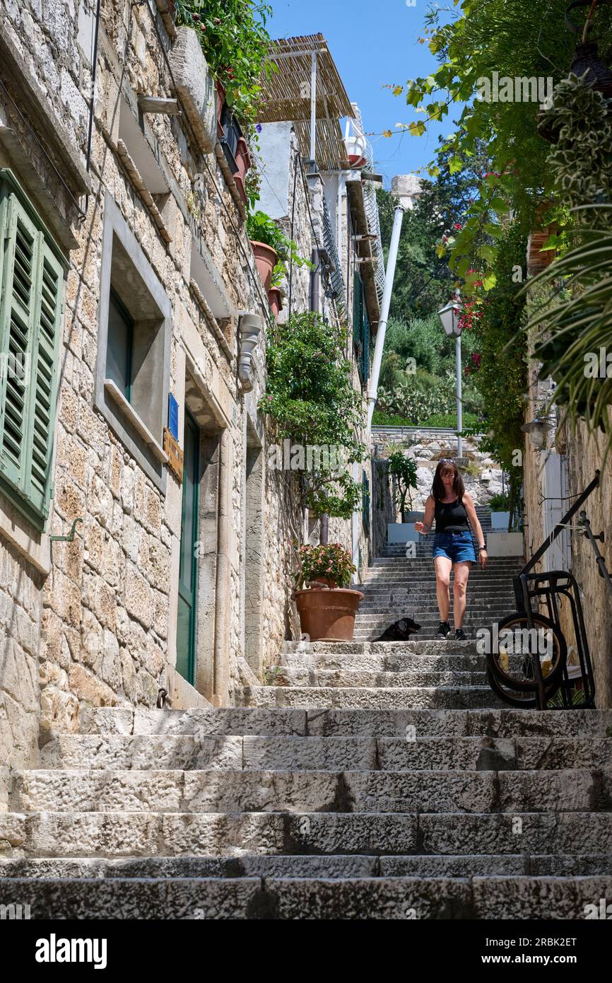 The streets of Hvar, Croatia Stock Photo - Alamy