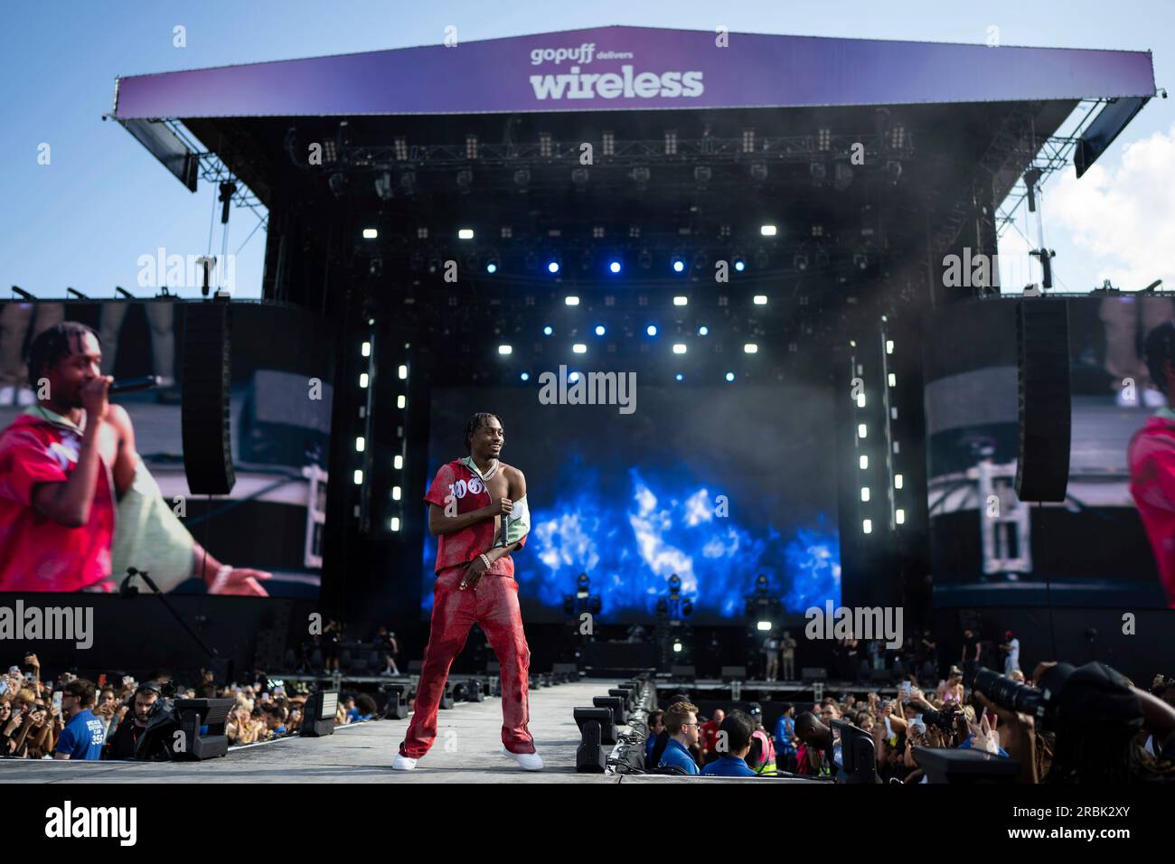 Lil Tjay performs at the Wireless Music Festival, in Finsbury Park ...