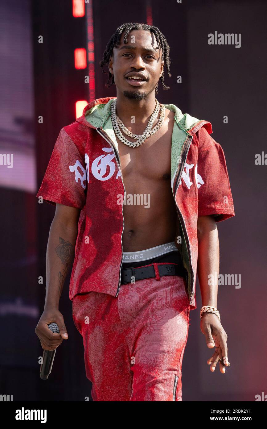 Lil Tjay performs at the Wireless Music Festival, in Finsbury Park ...
