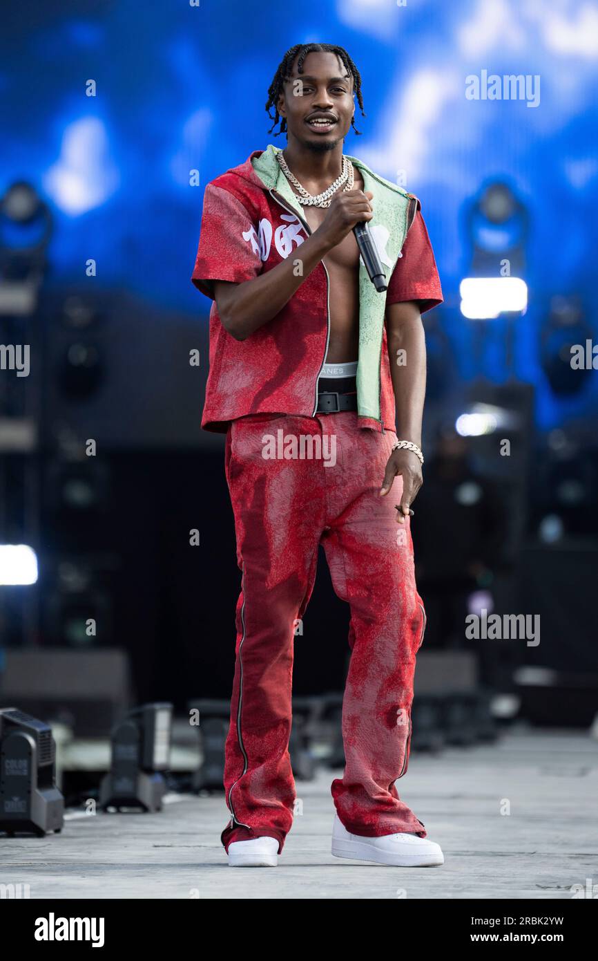 Lil Tjay performs at the Wireless Music Festival, in Finsbury Park ...