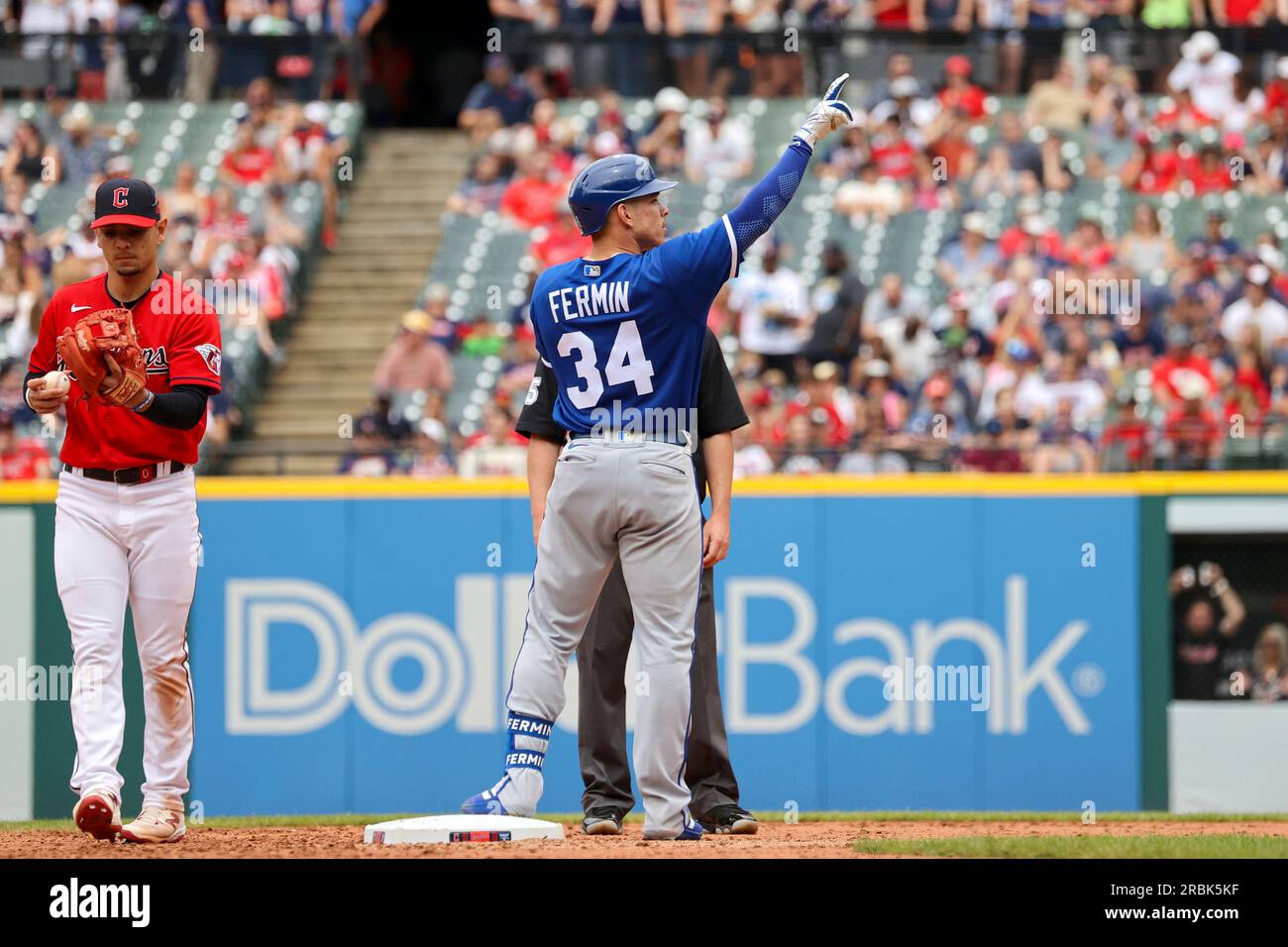 CLEVELAND, OH - JULY 09: Kansas City Royals catcher Freddy Fermin (34 ...