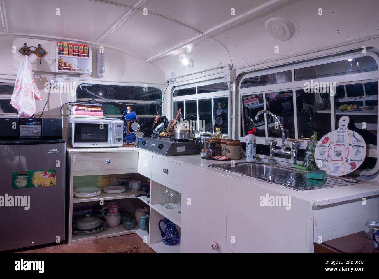 The Brandy Bus Interiors spaces structures indoors Stock Photo - Alamy