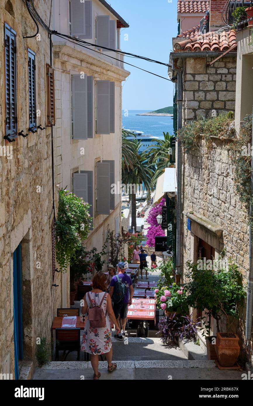 The streets of Hvar, Croatia Stock Photo - Alamy