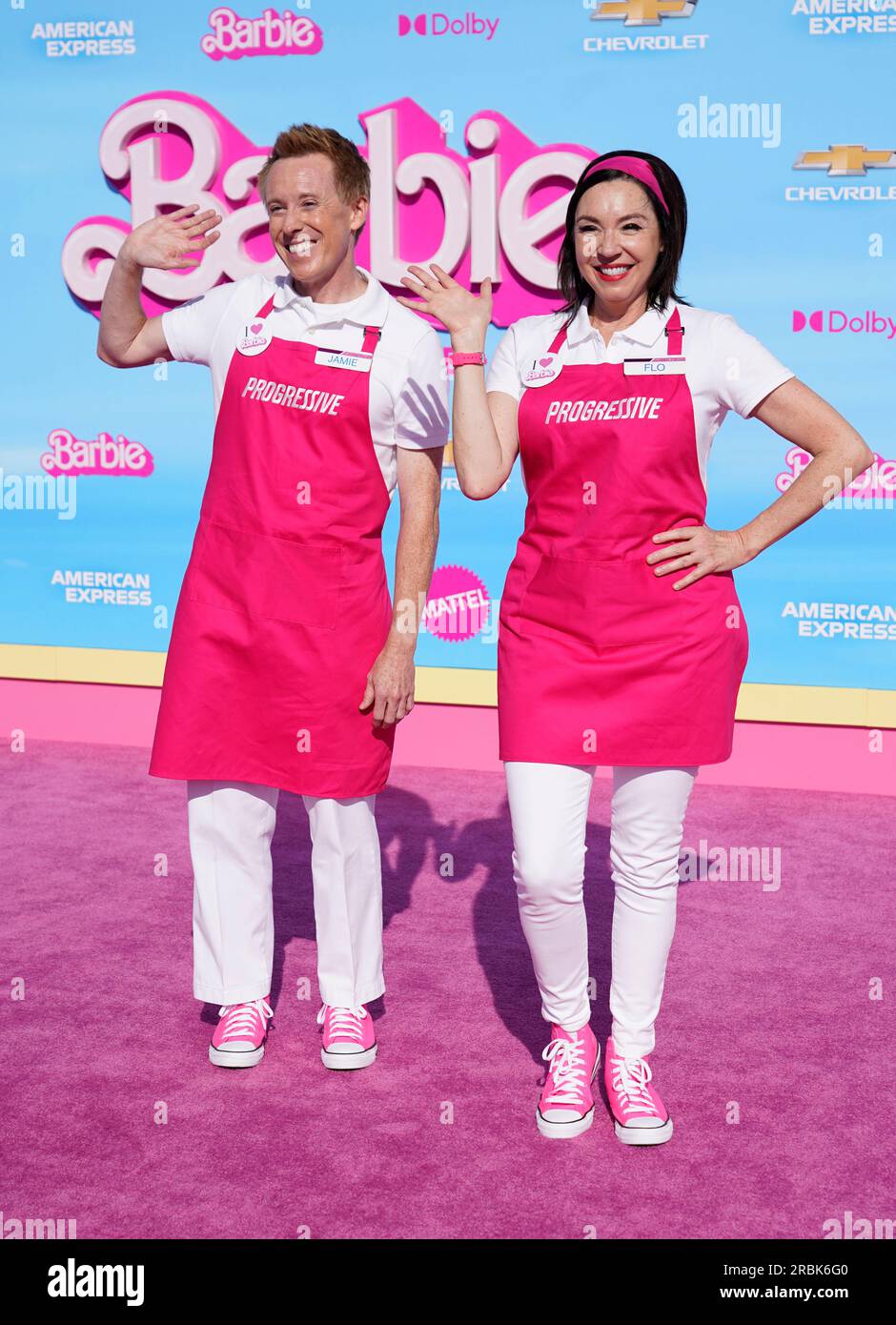 Jim Cashman, left as Jamie and Stephanie Courtney as Flo from ...