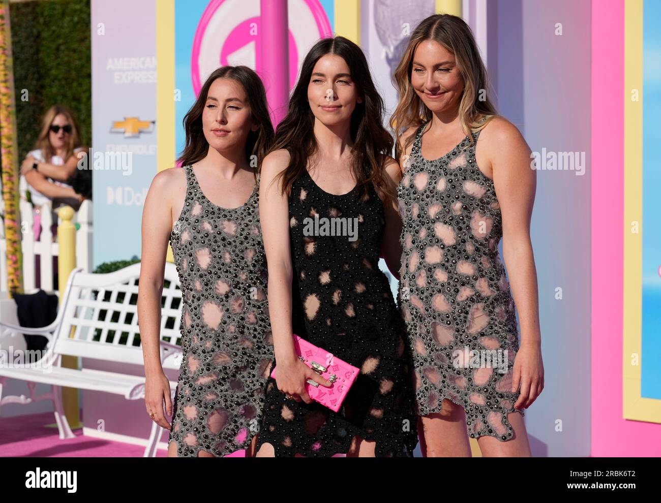 Alana Haim, from left, Danielle Haim, and Este Haim arrive at the ...