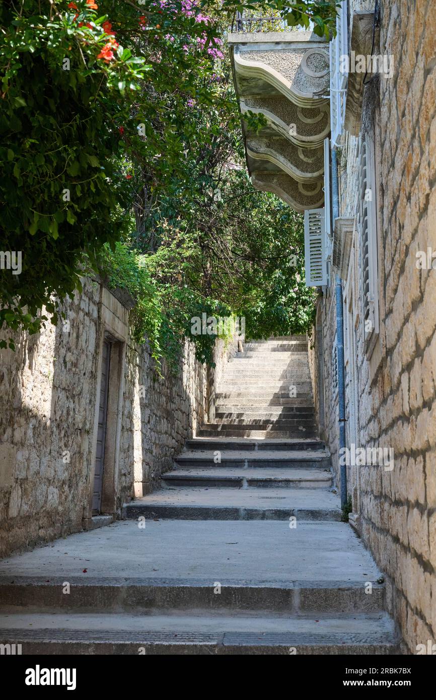 The streets of Hvar, Croatia Stock Photo - Alamy