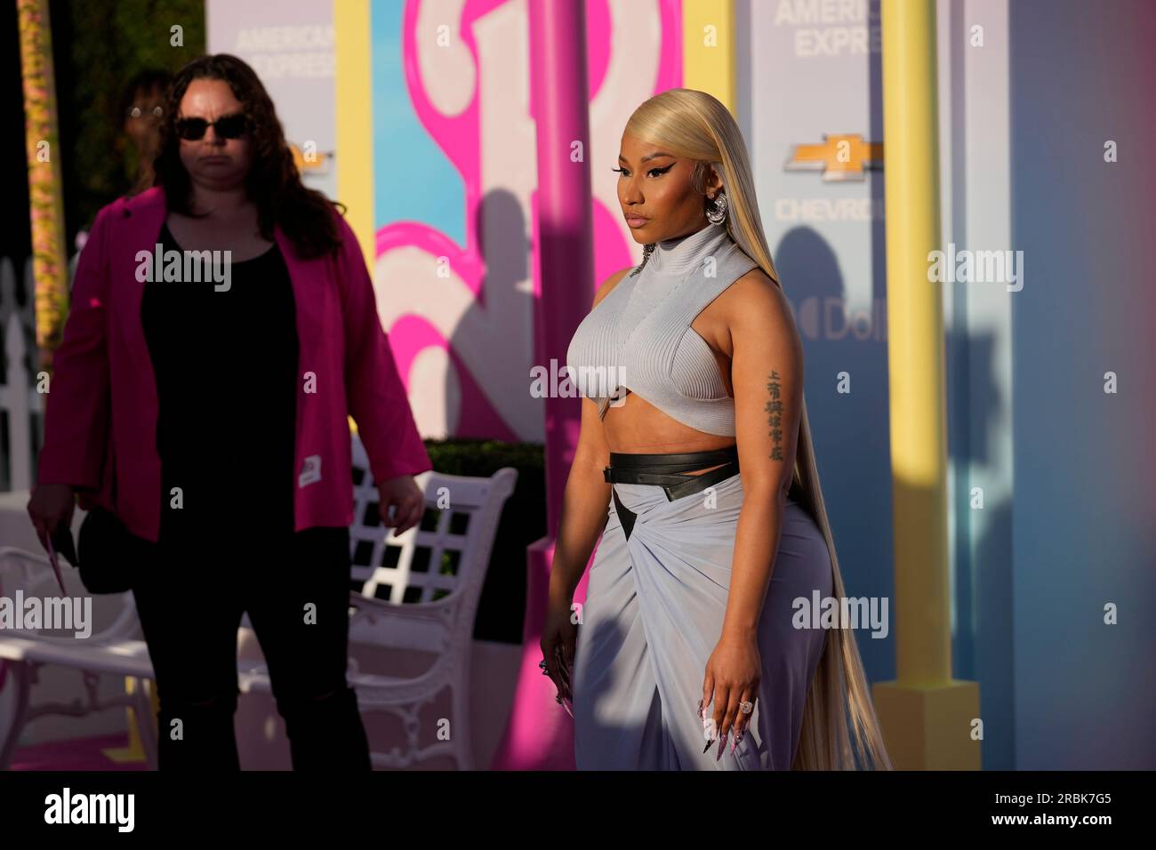 Nicki Minaj arrives at the premiere of "Barbie" on Sunday, July 9, 2023 ...