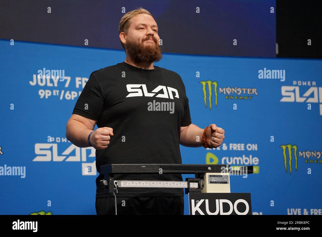 LAS VEGAS, NV - JULY 6: Cooper Housley weighs in at the Power Slap 3 ...