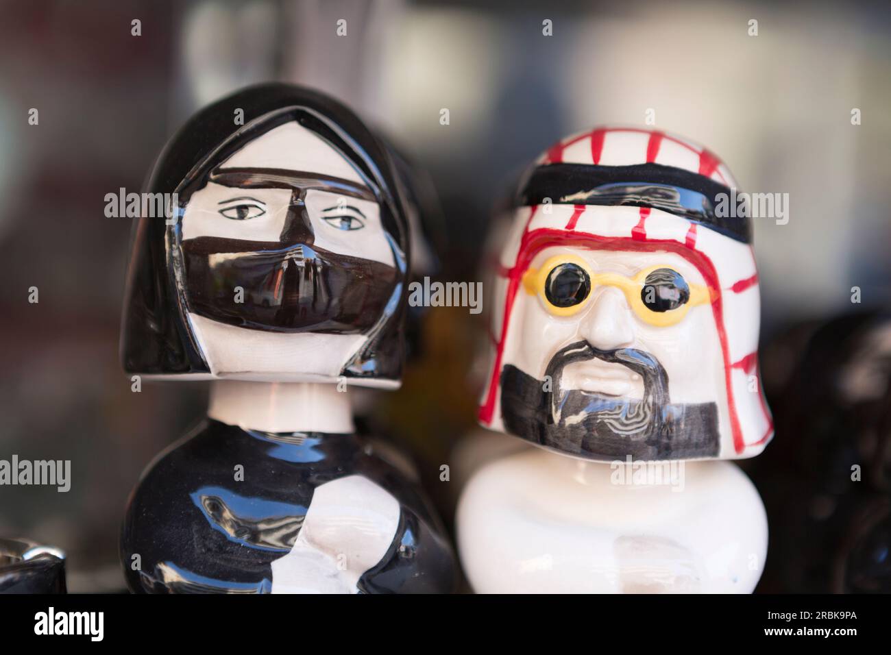 UAE, Dubai, tourist porcelain caricatures Stock Photo - Alamy