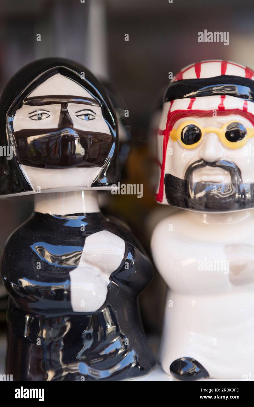 UAE, Dubai, tourist porcelain caricatures Stock Photo - Alamy