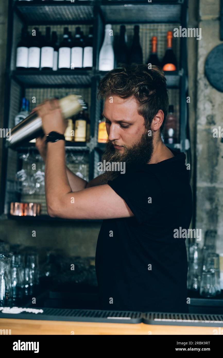 Barman work shaking cocktail in hi-res stock photography and images - Alamy