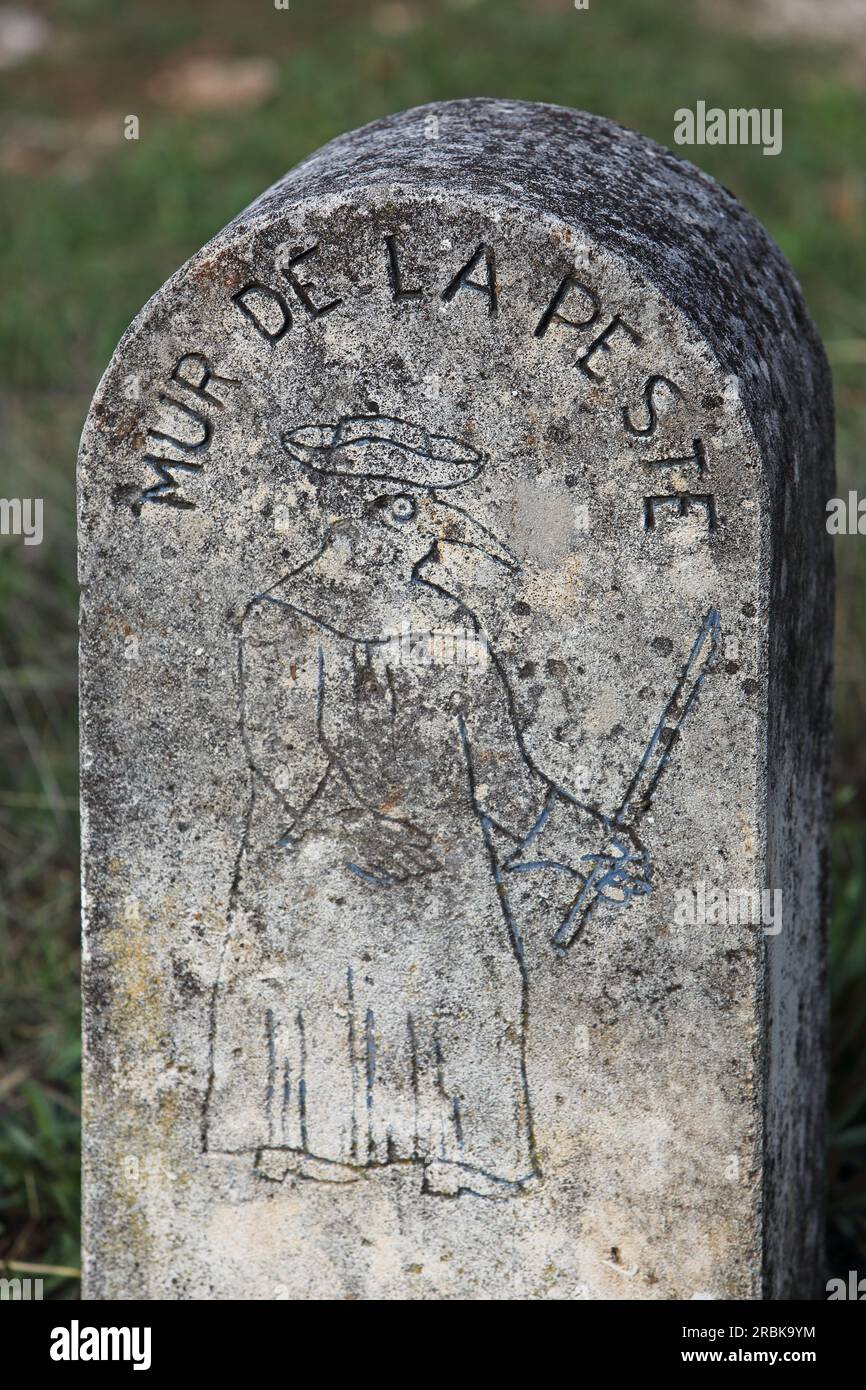 Plague Wall, near Cabrières-d'Avignon, Vaucluse, Provence-Alpes-Côte d ...