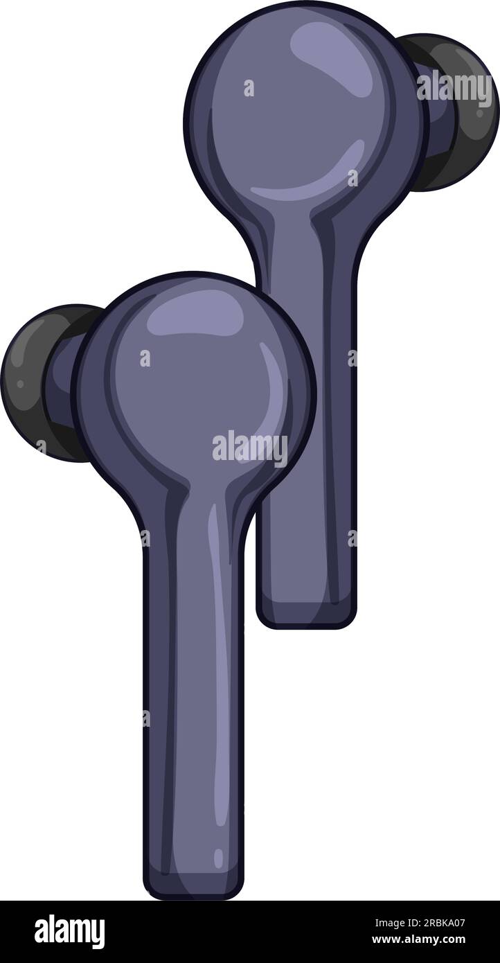 listen headphones wireless cartoon vector illustration Stock Vector ...