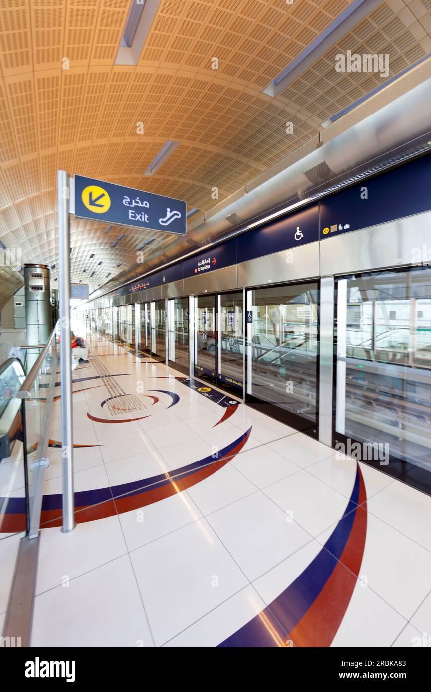 UAE, Dubai, interior of Dubai Monorail station Stock Photo - Alamy