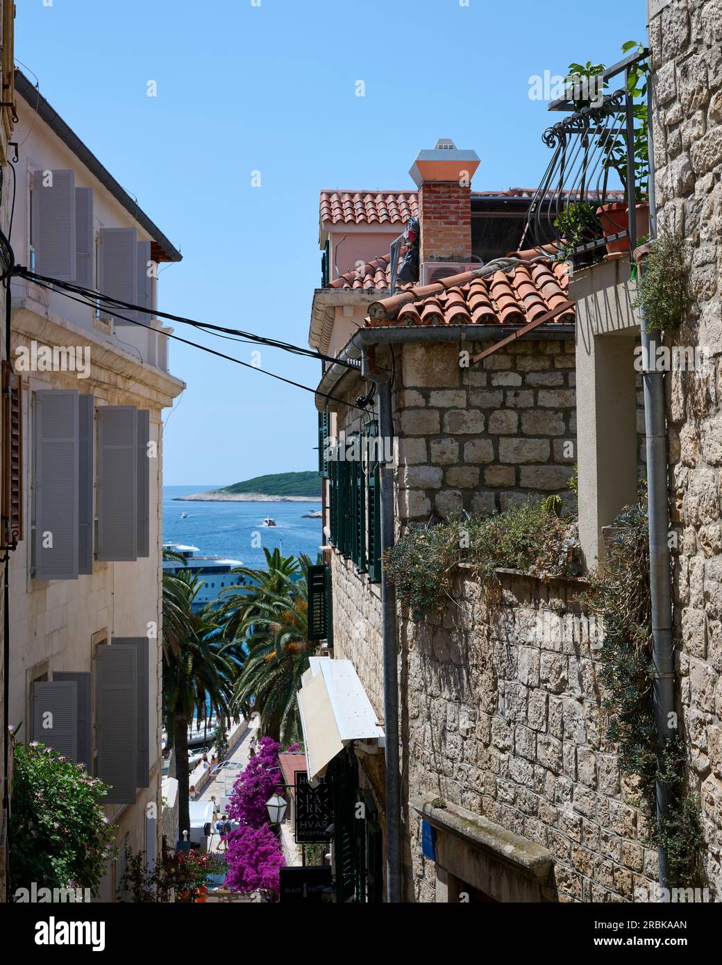 The streets of Hvar, Croatia Stock Photo - Alamy