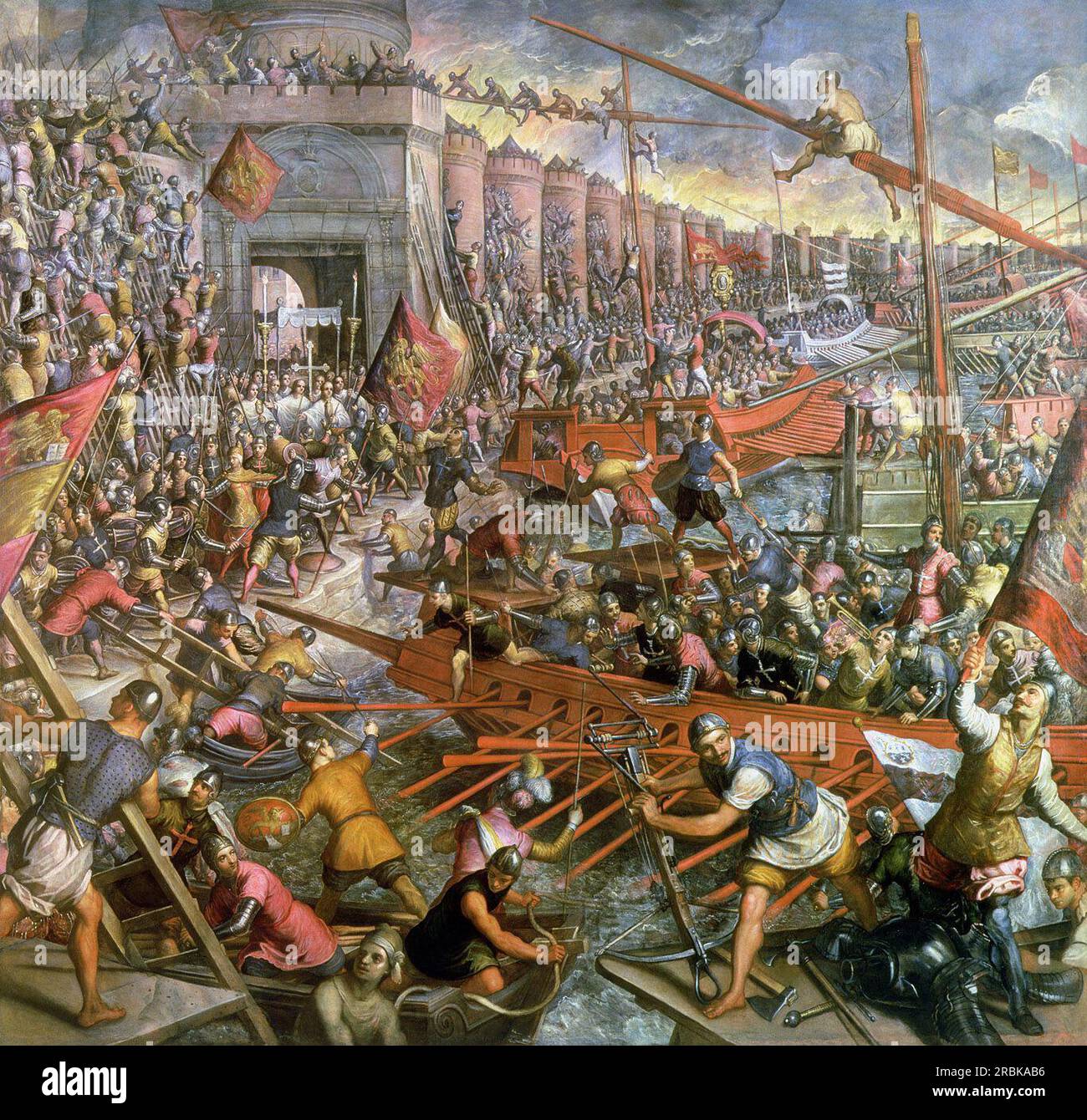 The Capture of Constantinople in 1204 1580 by Tintoretto Stock Photo ...