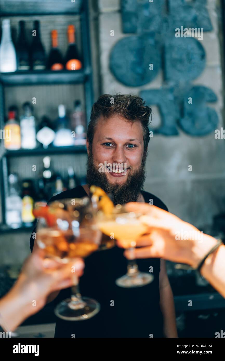Man With Beard Making A Toast Stock Photo - Alamy