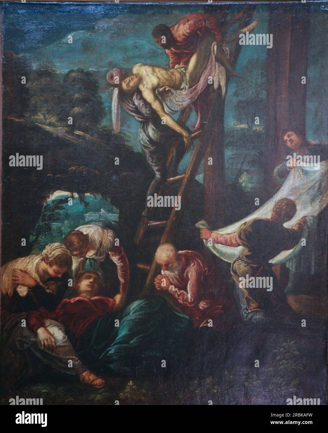 The descent from the Cross 1580 by Tintoretto Stock Photo - Alamy