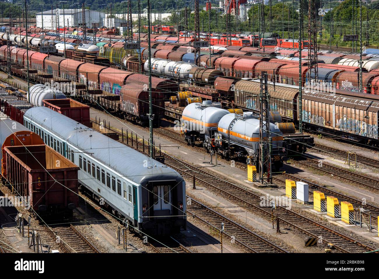 railroad shunting yard in Hagen-Vorhalle, freight trains, Hagen, North ...