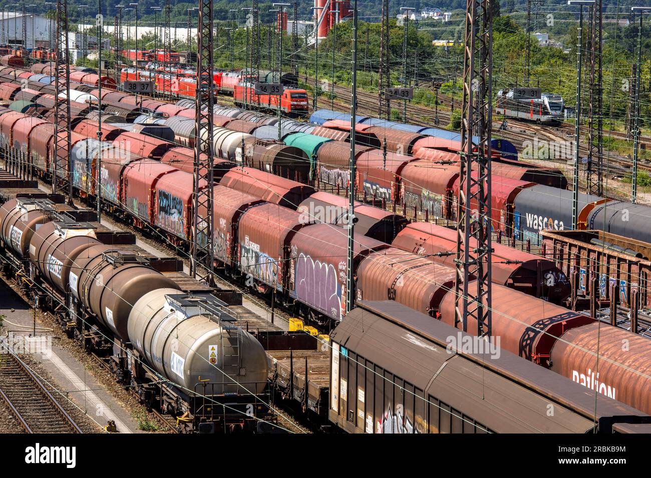 railroad shunting yard in Hagen-Vorhalle, freight trains, Hagen, North ...