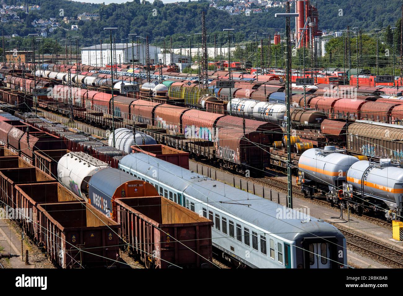 railroad shunting yard in Hagen-Vorhalle, freight trains, Hagen, North ...