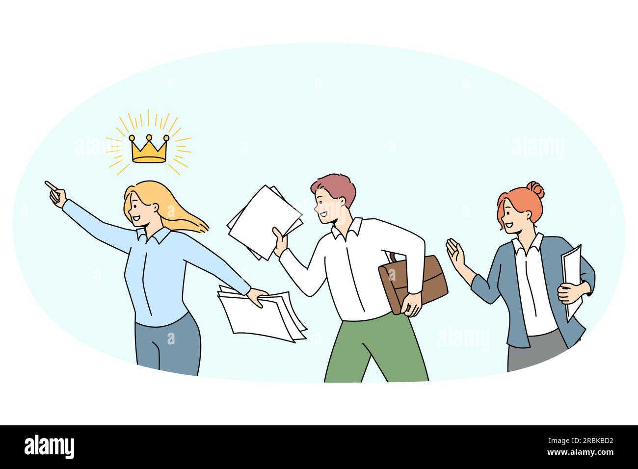 Employees following female leader reach shared business goals and ...