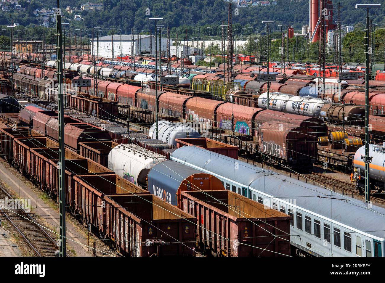 railroad shunting yard in Hagen-Vorhalle, freight trains, Hagen, North ...