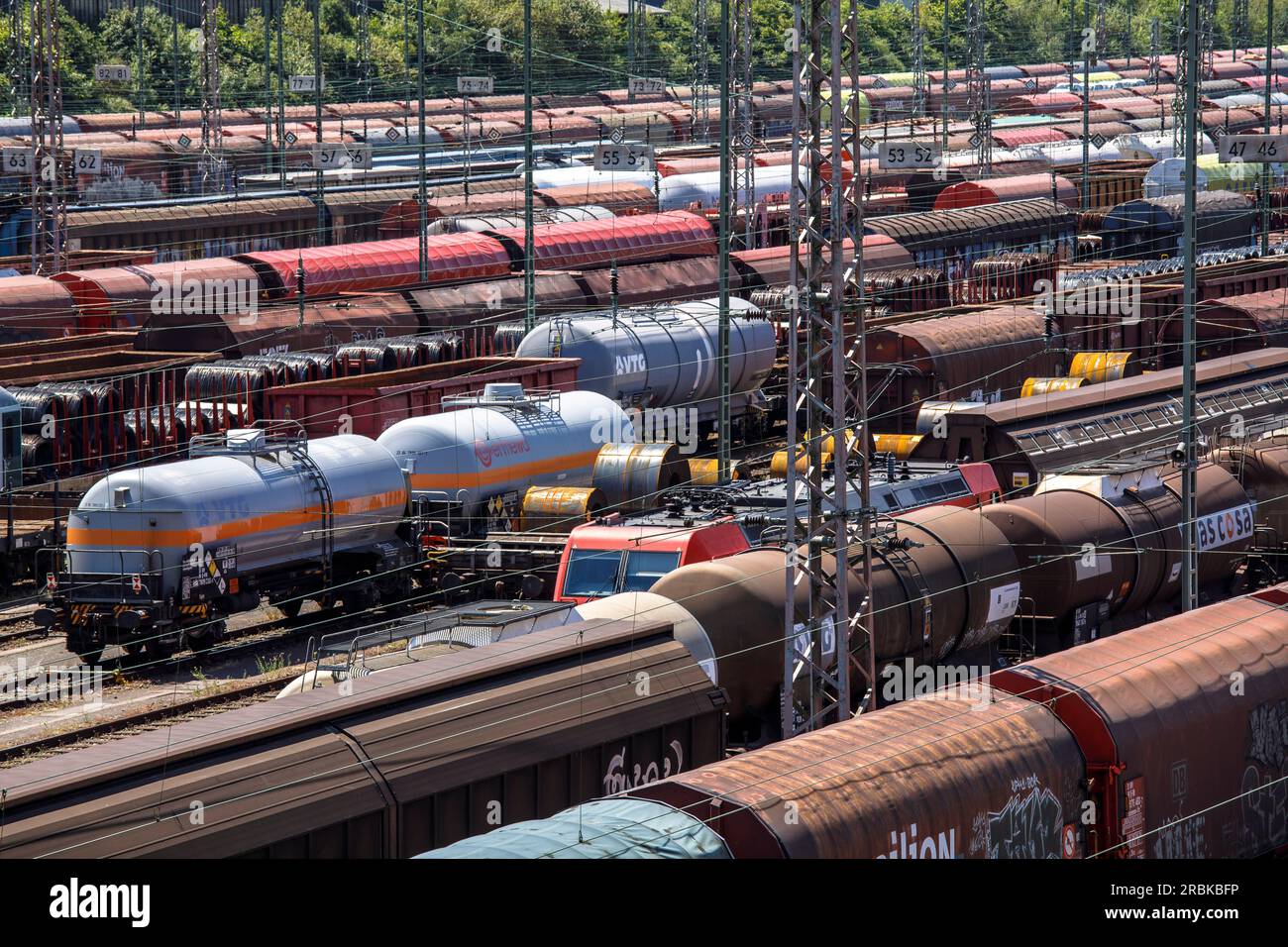 railroad shunting yard in Hagen-Vorhalle, freight trains, Hagen, North ...