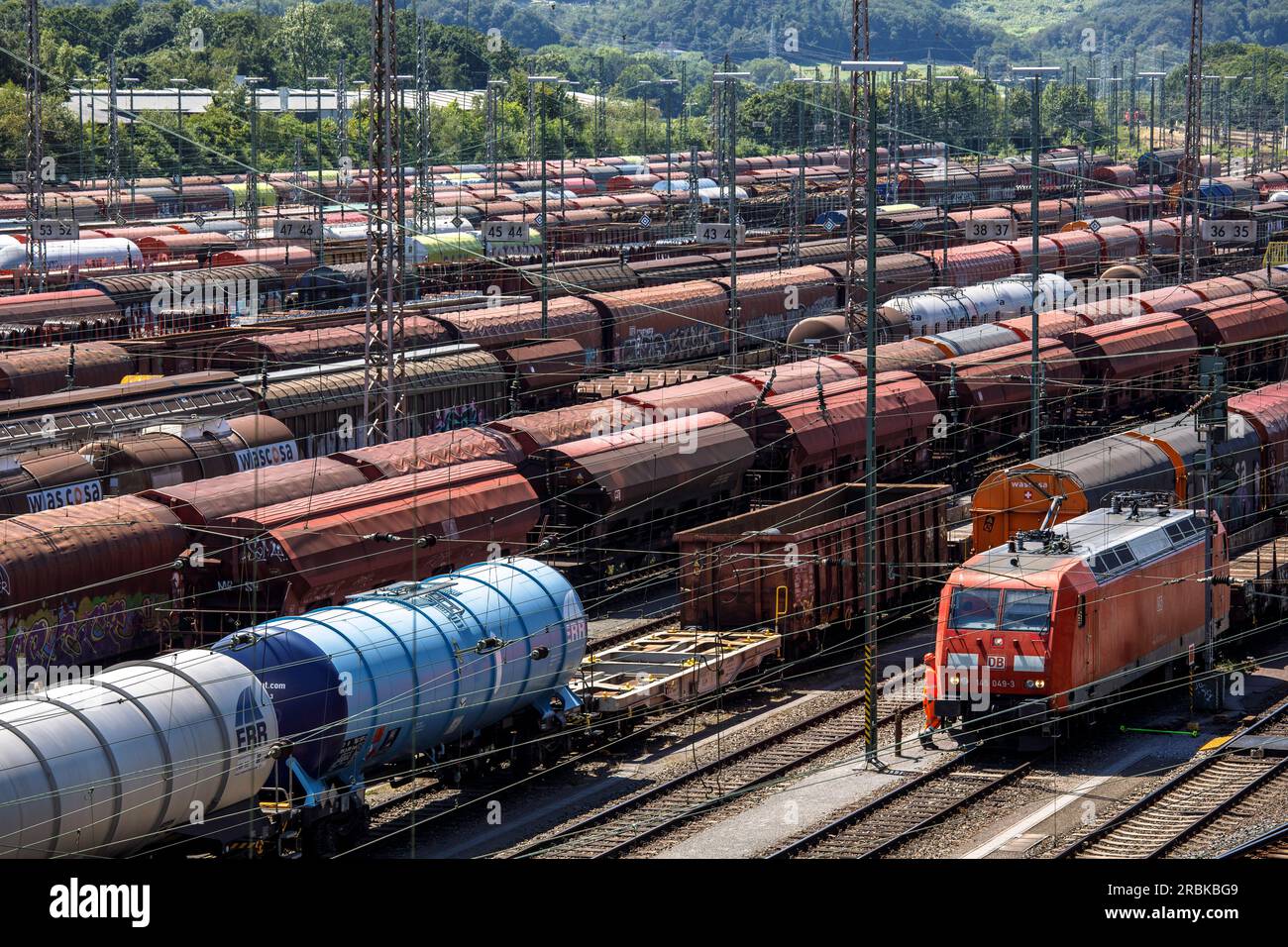 railroad shunting yard in Hagen-Vorhalle, freight trains, Hagen, North ...
