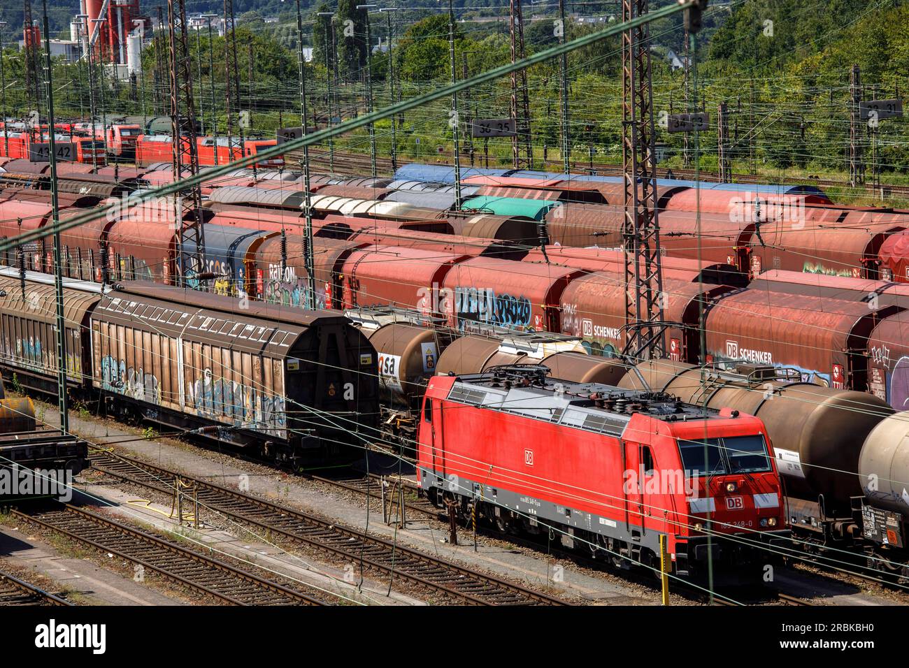 railroad shunting yard in Hagen-Vorhalle, freight trains, Hagen, North ...