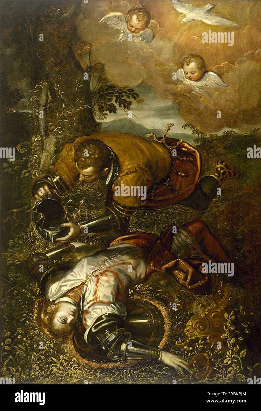 Tancred Baptizing Clorinda 1585 by Domenico Tintoretto Stock Photo - Alamy