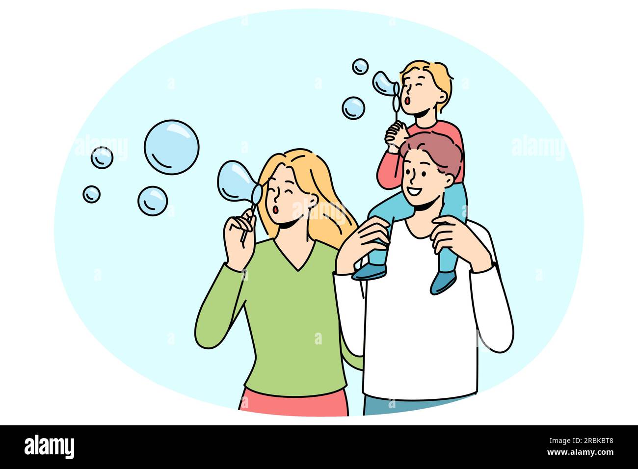 Child Blowing Bubbles Clipart
