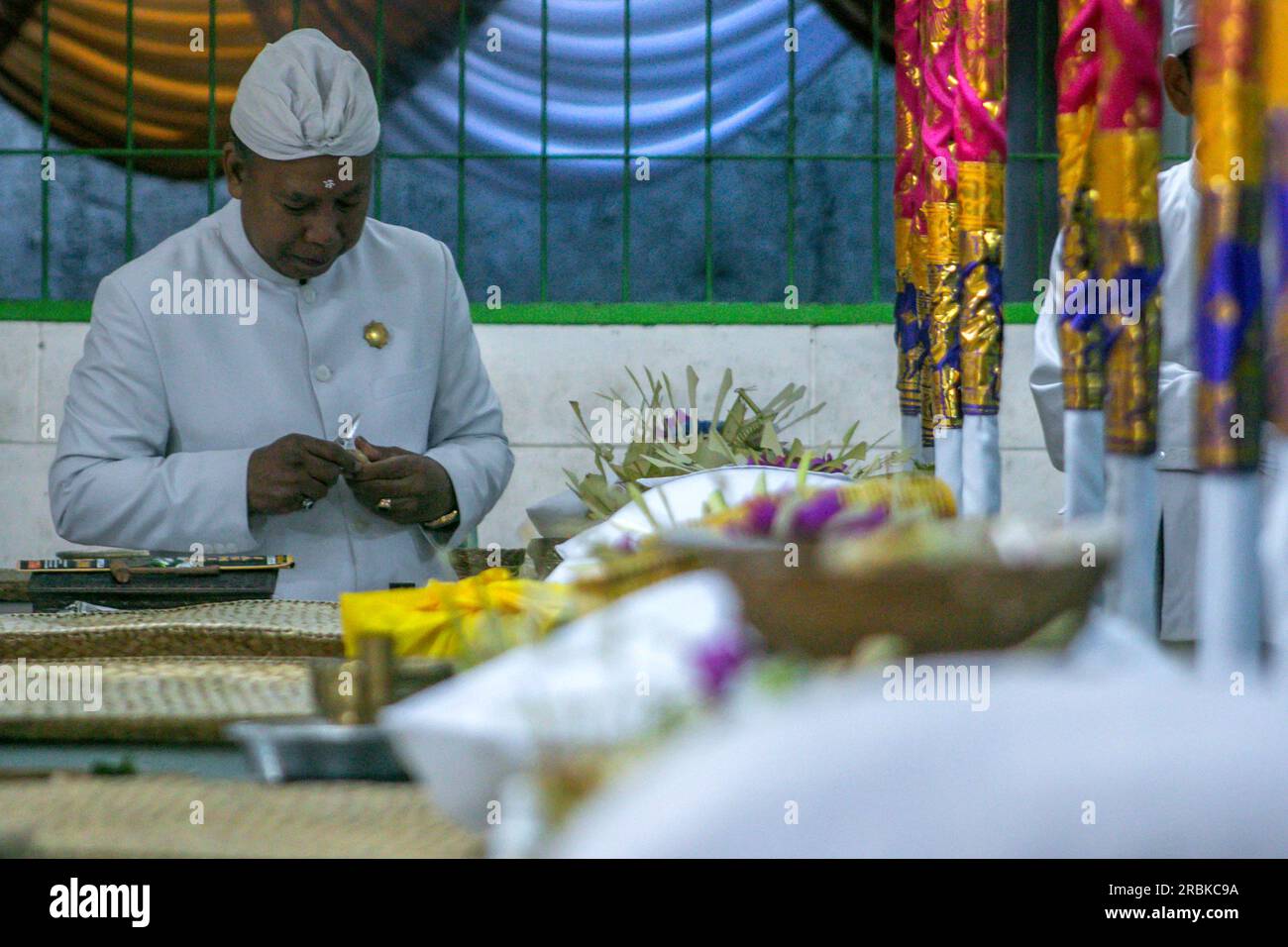 The committee prepared the equipment at the Giri Kusuma Temple Pasraman ...