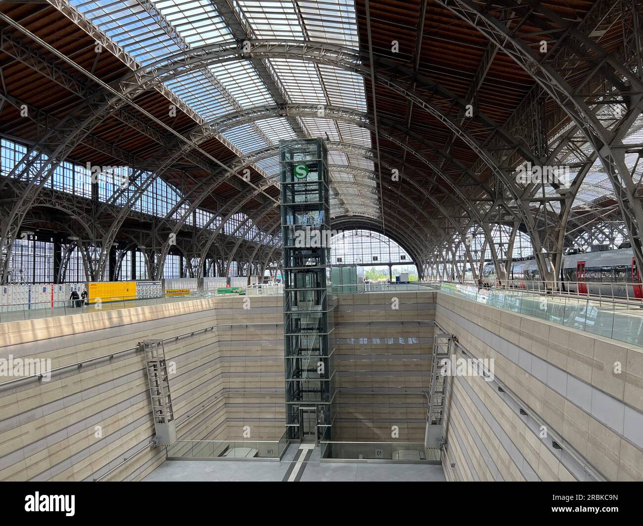 Entrance to underground trains at Leipzig main railway station Stock ...