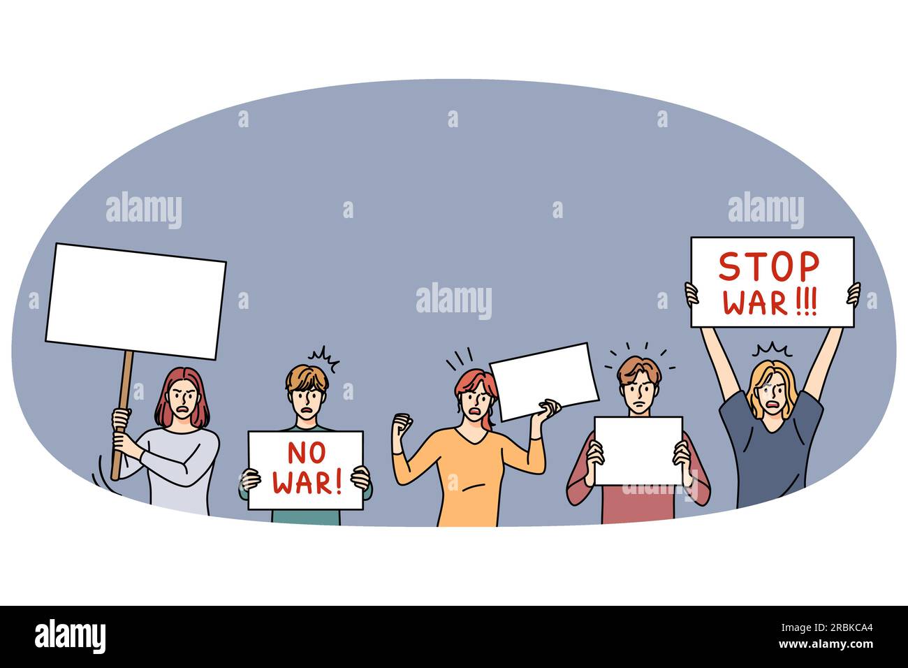 People with No War banners protest on streets against military ...