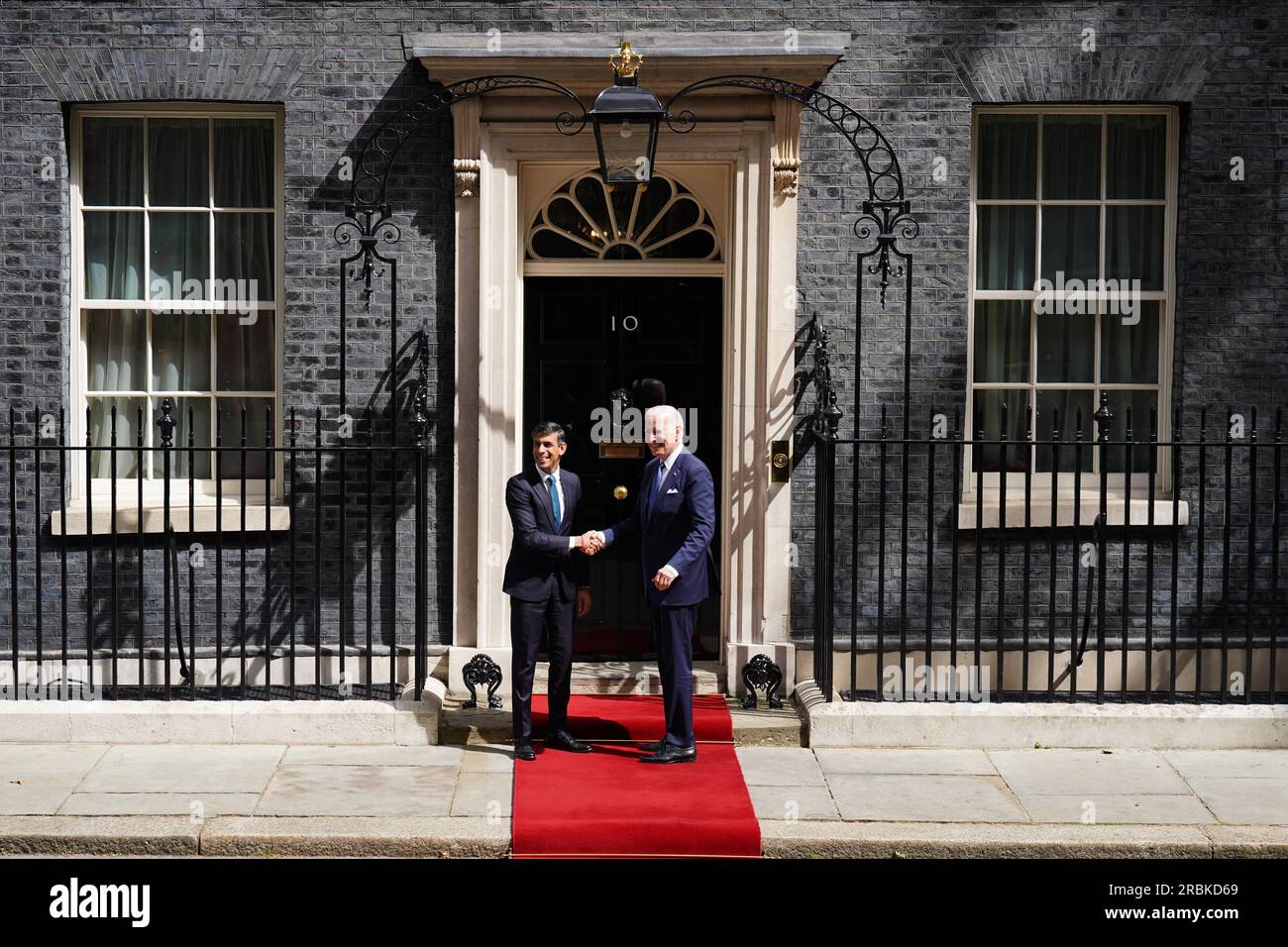Prime Minister Rishi Sunak greets US President Joe Biden outside 10 ...