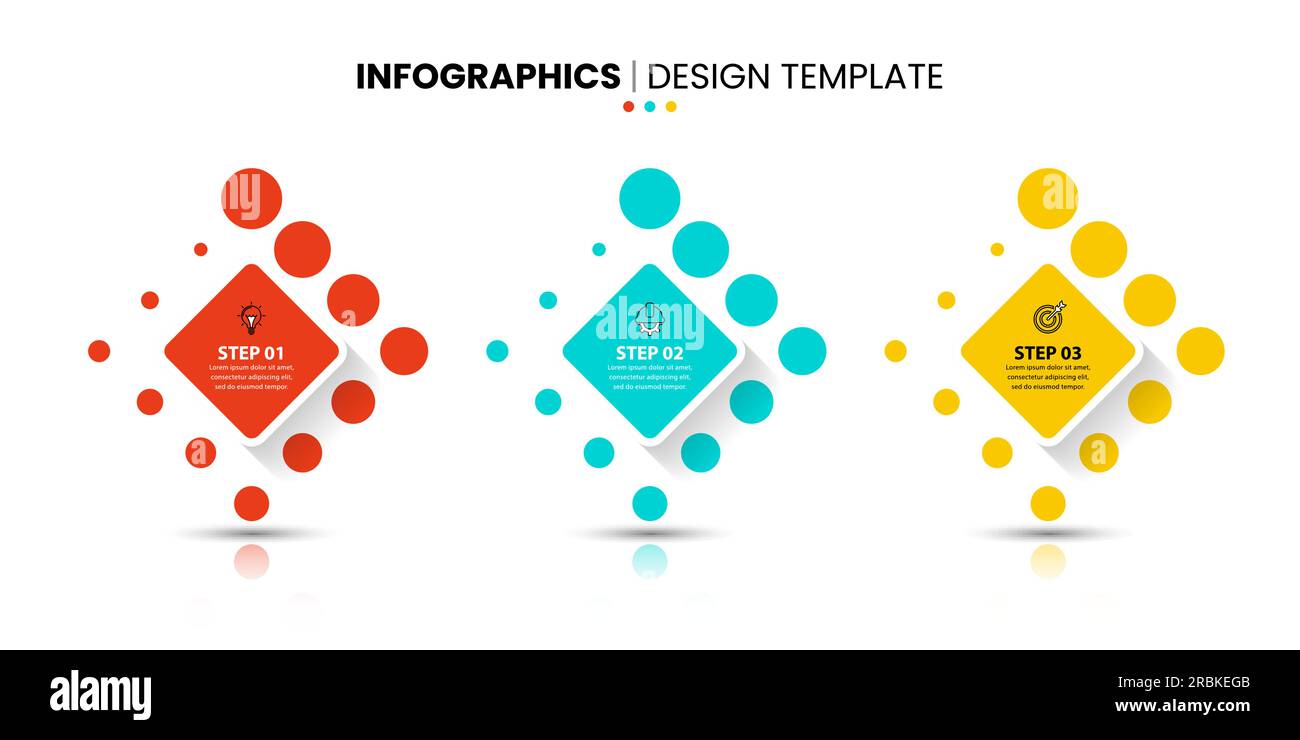 Infographic Template With Icons And 3 Options Or Steps Squares Can Be