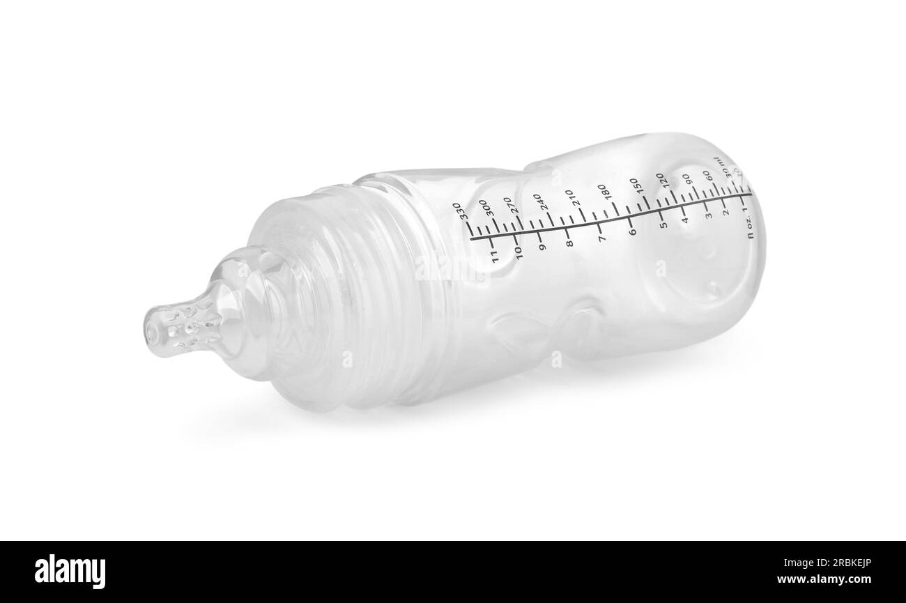 Empty feeding bottle for infant formula isolated on white Stock Photo ...