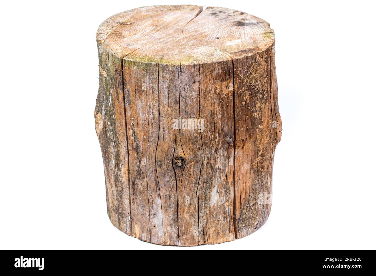 Wood log isolated on a white background Stock Photo - Alamy