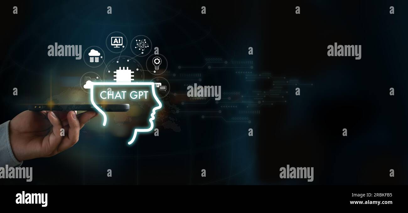 Businessman using Chatbot Chat GPT Chat with AI Artificial in ... Businessman using Chatbot Chat GPT Chat with AI Artificial in ...