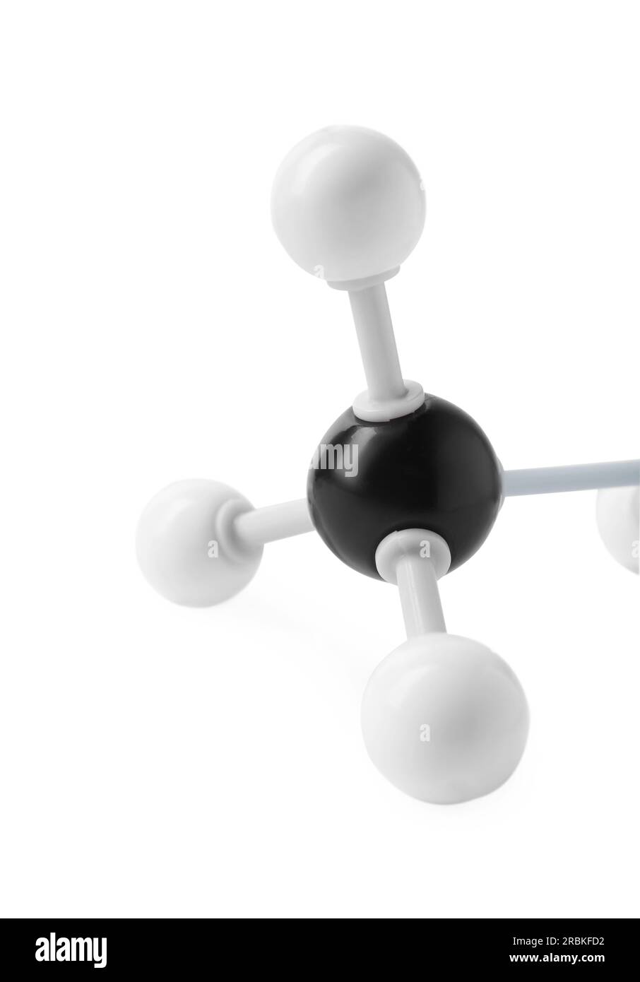 Molecule of alcohol on white background, closeup. Chemical model Stock ...