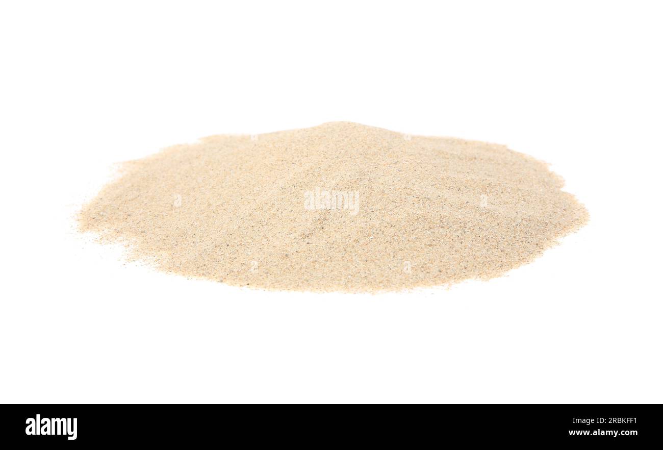 Beautiful dry beach sand isolated on white Stock Photo - Alamy