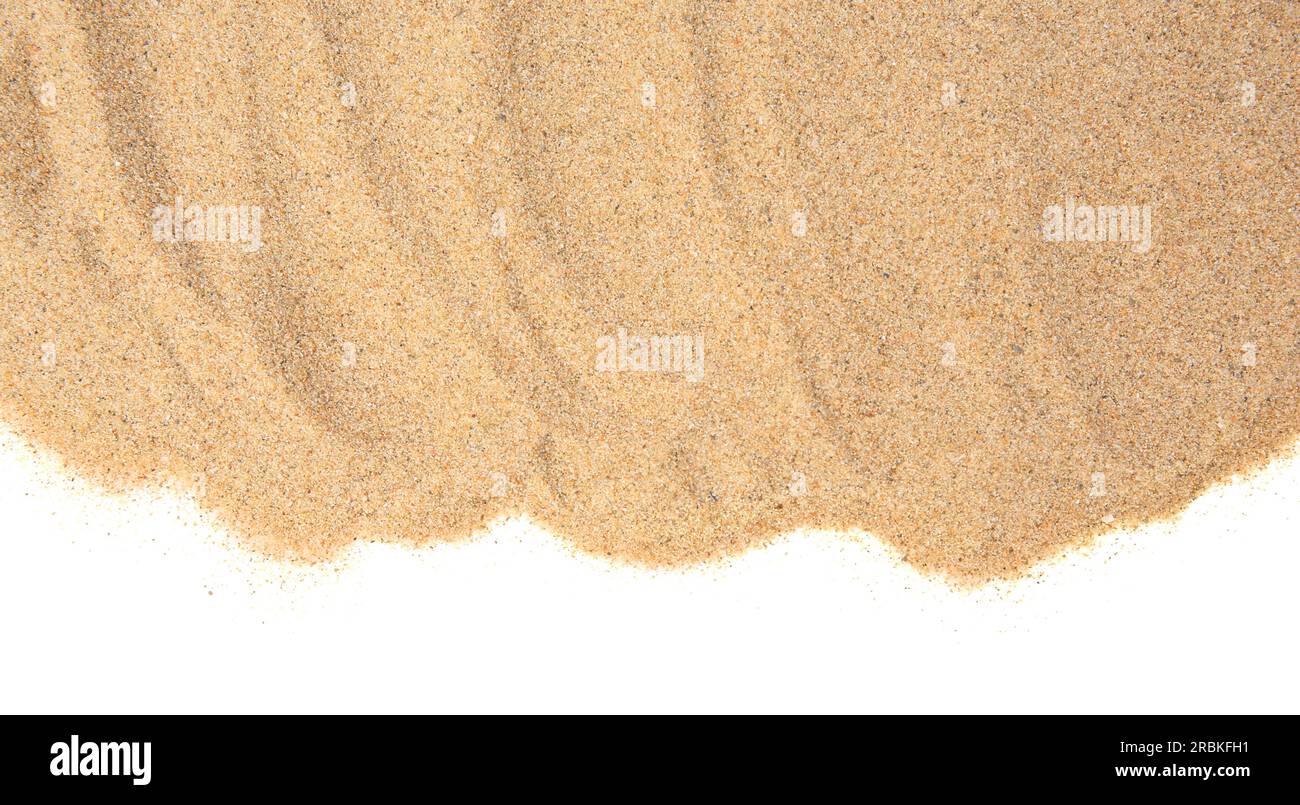 Dry beach sand isolated on white, top view Stock Photo - Alamy